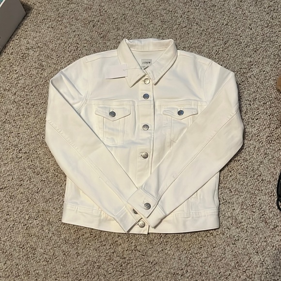 J. Crew Factory | Jackets & Coats | Nwt J Crew White Denim Jacket ...